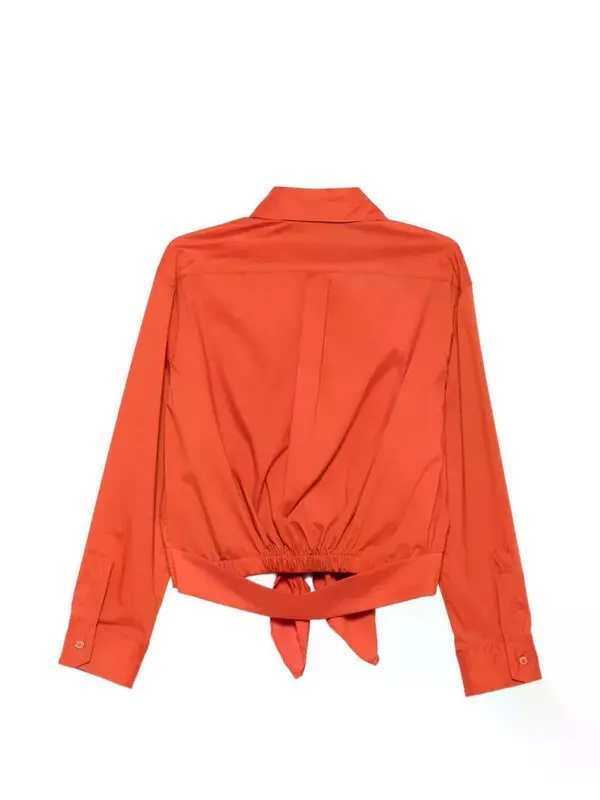Liviana Conti Front-tie Cropped Shirt - Orange