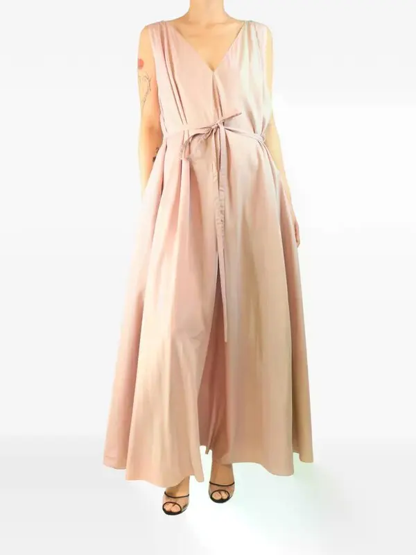 THE ROW Sleeveless V-neck Belted Maxi Dress