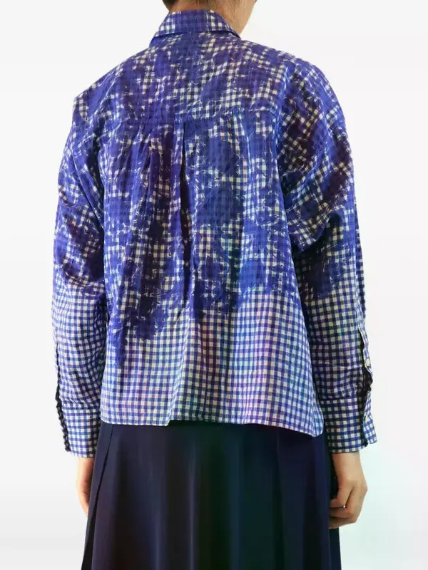 MII Gingham Floral-print Blouse
