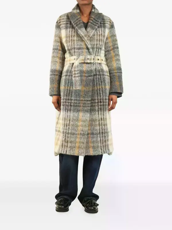 Brunello Cucinelli Checked Belted Coat