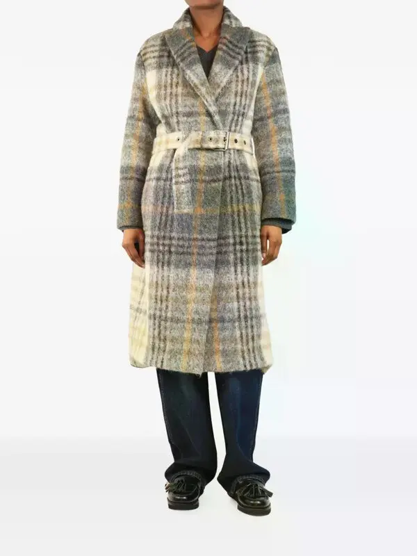 Brunello Cucinelli Checked Belted Coat