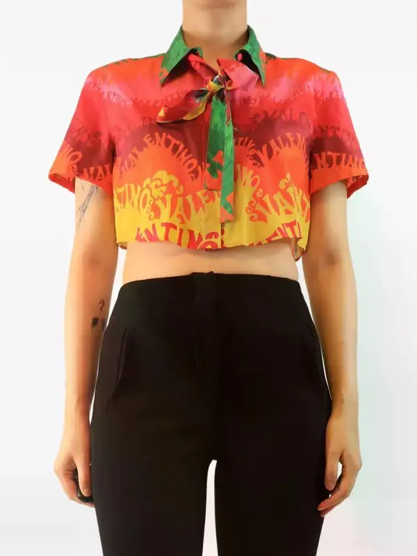 Valentino Garavani Cropped Tie-neck Shirt