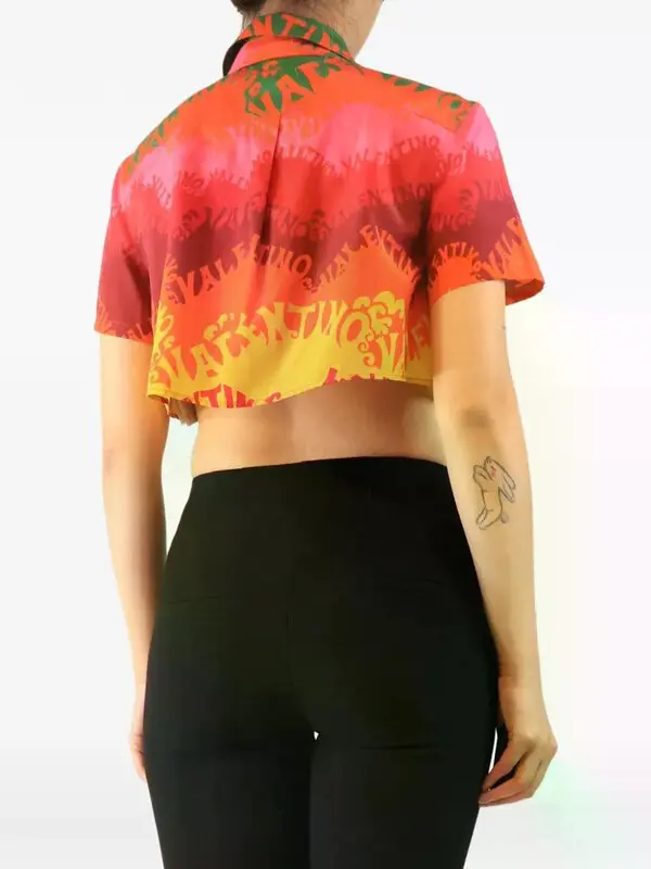 Valentino Garavani Cropped Tie-neck Shirt