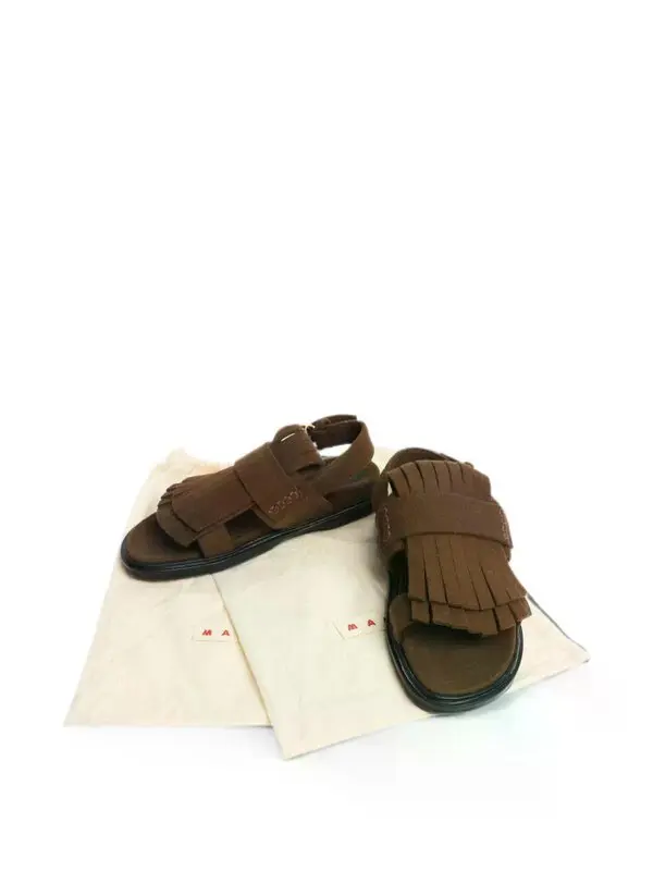 Marni Fringed Ankle Strap Sandals