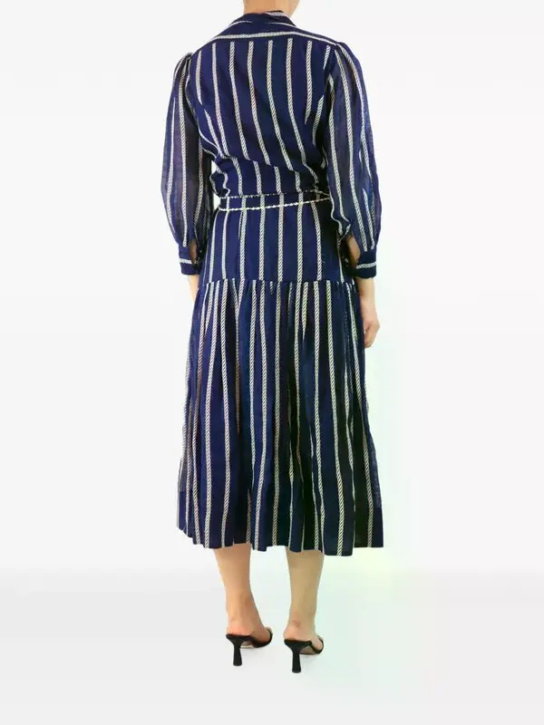 Beulah Belted Striped Midi Dress