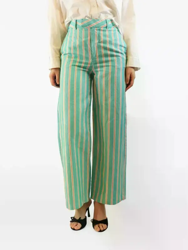 SISTER JANE Striped High-waisted Trousers