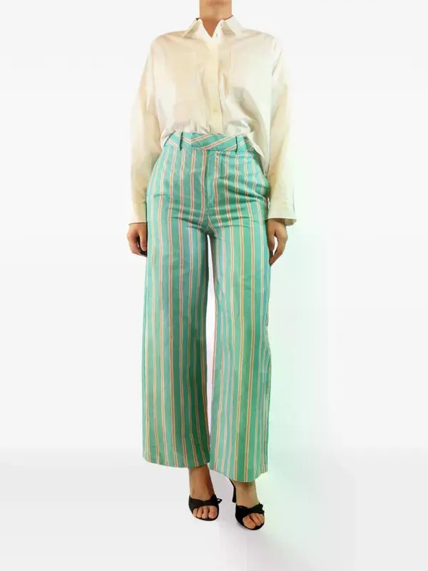SISTER JANE Striped High-waisted Trousers