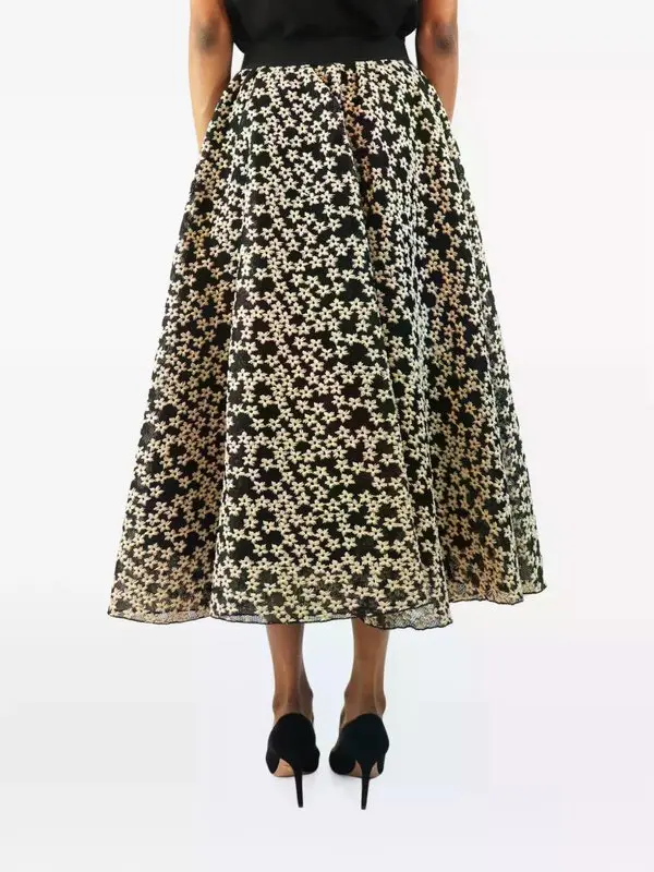 BITTE KAI RAND Floral Print Mesh Midi Skirt