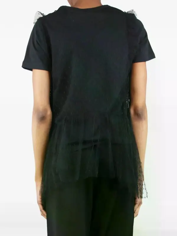 Red Valentino Polka-dot Lace Peplum Top