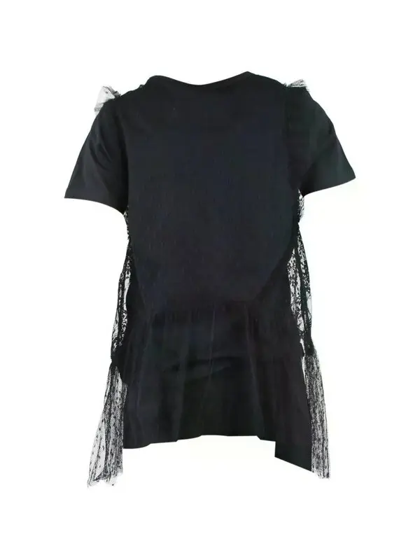 Red Valentino Polka-dot Lace Peplum Top