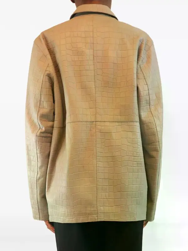 TOTEME Oversized Croc-embossed Leather Jacket