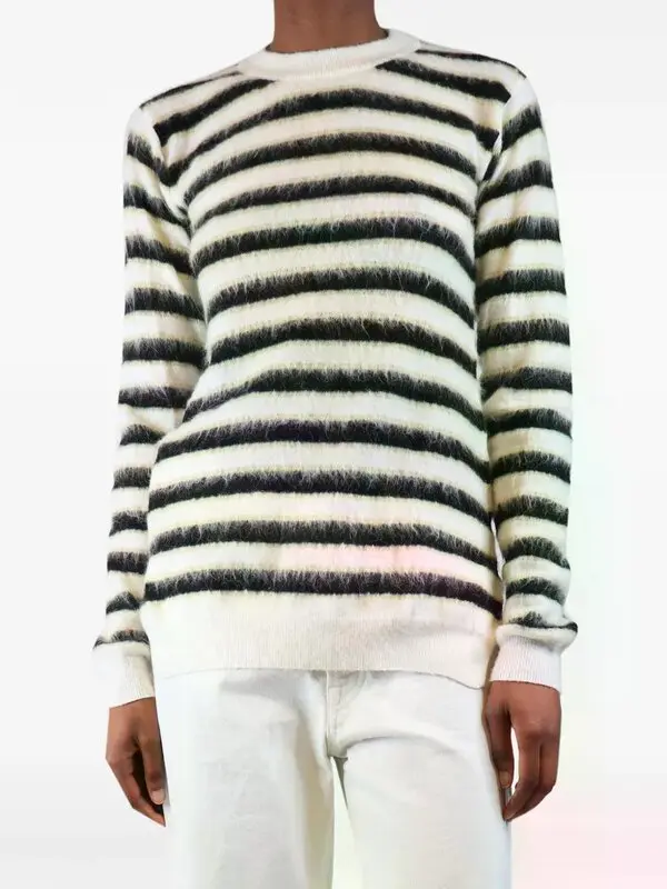 Marni Striped Wool Crew Neck Sweater