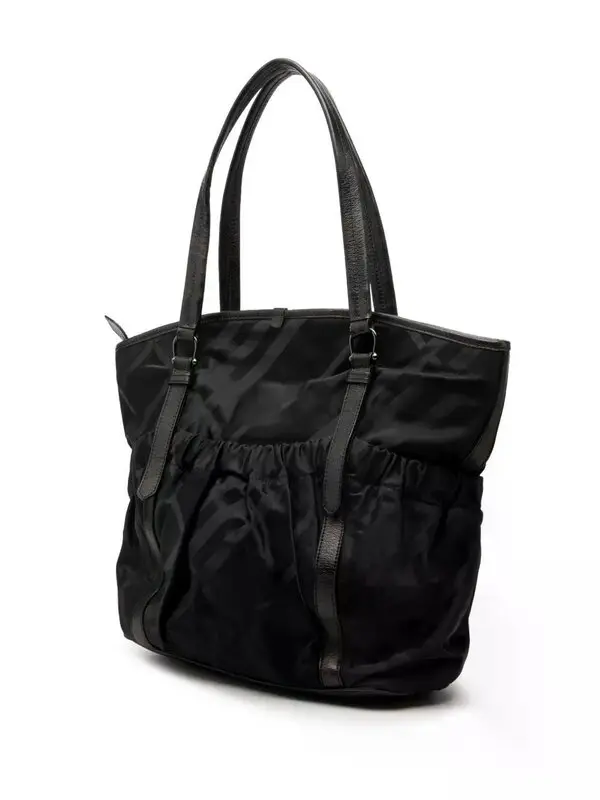 Burberry Tonal Check Nylon Tote Bag