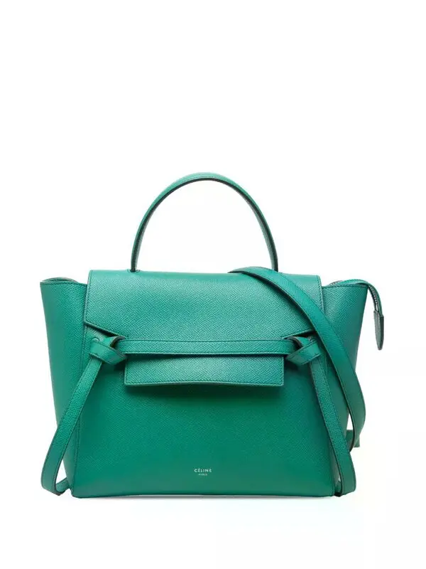 Celine Micro Grained Calfskin Belt Bag Satchel - Green