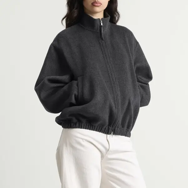 NOTHING WRITTEN Plaza Zip Blouson In Lambswool