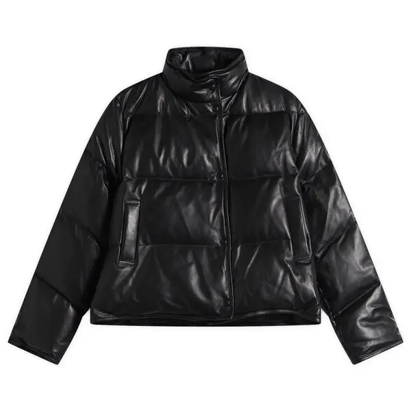 NOTHING WRITTEN Lambskin Leather Puffer - Black