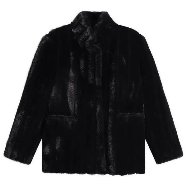 NOTHING WRITTEN Misha Faux Fur Jacket - Black