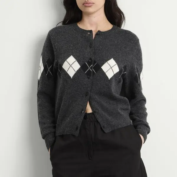 NOTHING WRITTEN Heritage Argyle Knit Cardigan