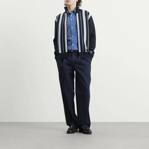 Drole De Monsieur Striped Zipped Knit Jacket