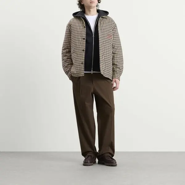 Drole De Monsieur Check Overshirt With Slogan