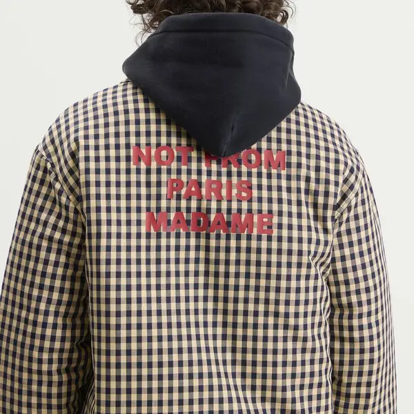 Drole De Monsieur Check Overshirt With Slogan