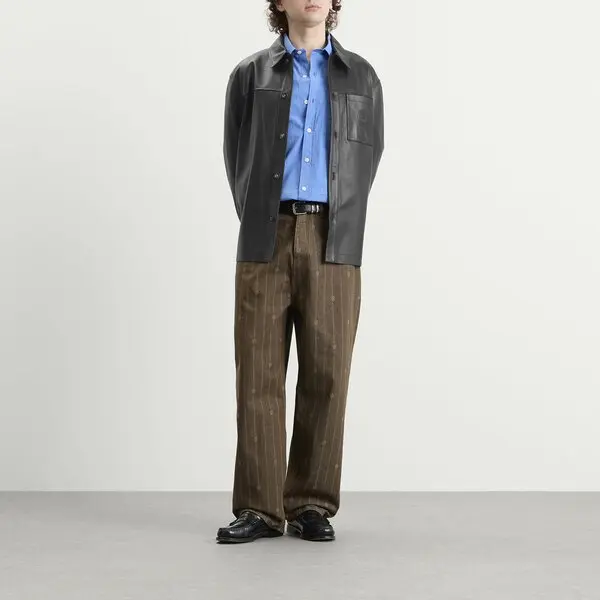 Drole De Monsieur D Ornament Leather Shirt