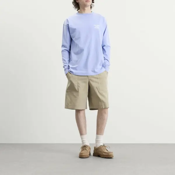 Drole De Monsieur Washed Long Sleeve Slogan T-shirt
