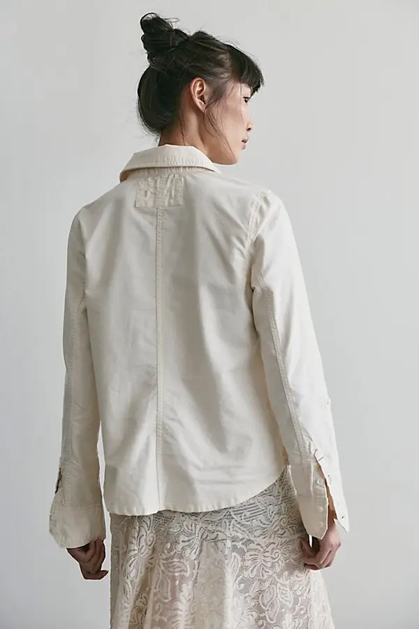 We The Free Benny Slim Oxford Button-down Shirt - Ivory Combo