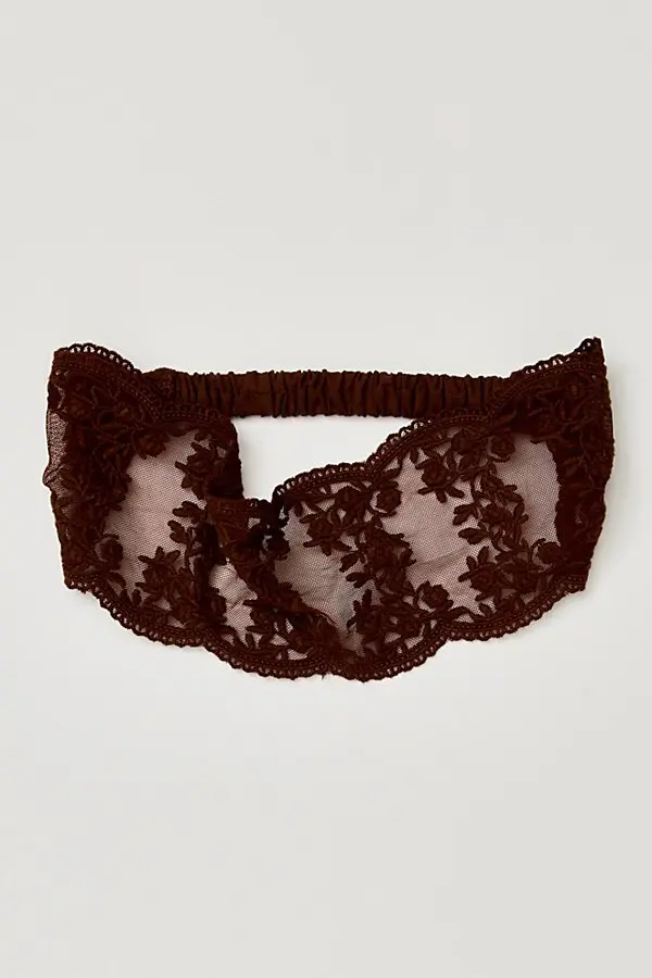Free People Solana Lace Headband - Chocolate