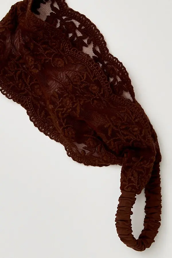 Free People Solana Lace Headband - Chocolate