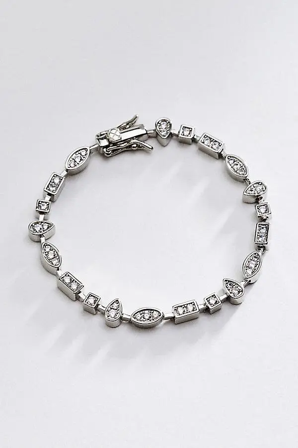 Anthropologie Cubic Zirconia Tennis Bracelet - Silver