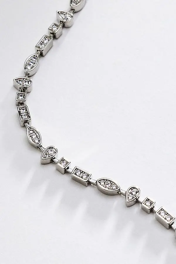 Anthropologie Cubic Zirconia Tennis Bracelet - Silver