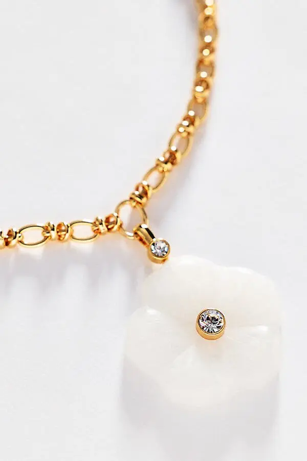 Anthropologie Pearly Blossomed Pendant Necklace