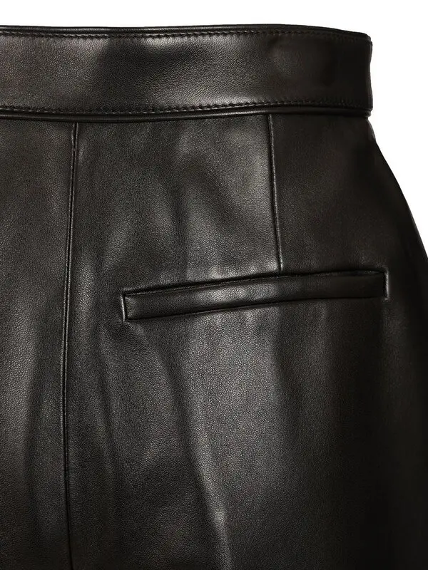 Bottega Veneta Wide-leg Shiny Lambskin Trousers