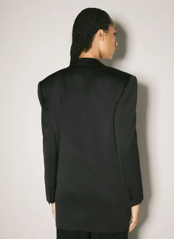 Saint Laurent Silk Satin Double-breasted Tuxedo Blazer