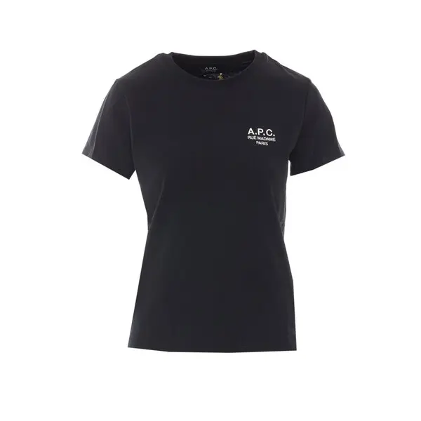 A.p.c. Cotton T-shirt With Embroidered Logo - Black