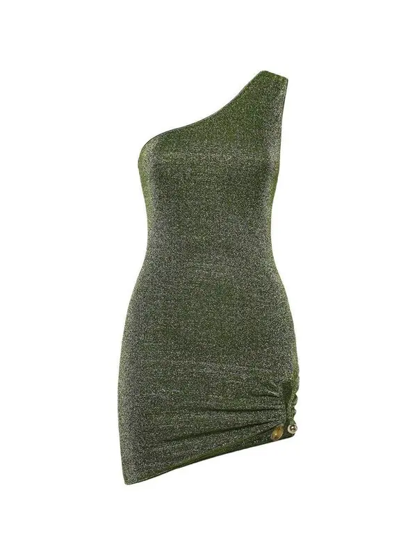Oseree One-shoulder Mini Dress - Green