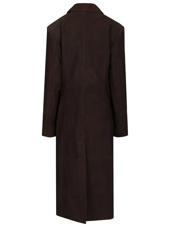 ROTATE BY BIRGER CHRISTENSEN Long Suede Double-breasted Coat