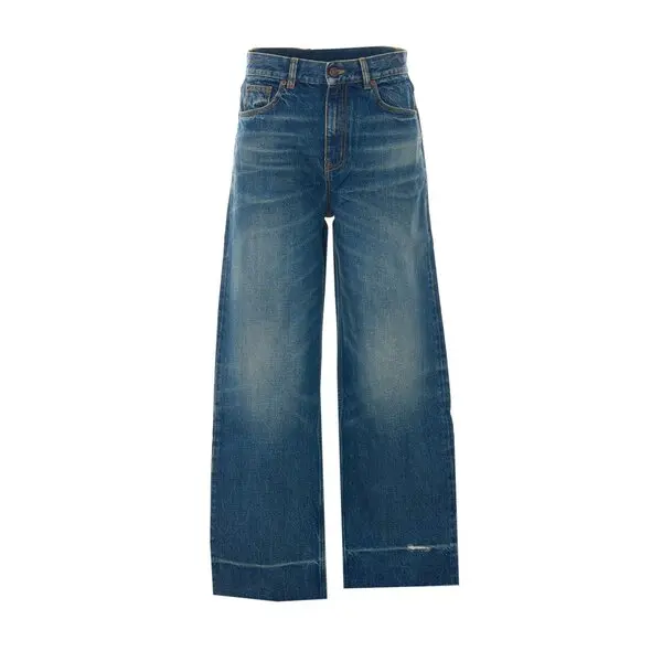 Chloé Logo Wide Leg Jeans - Blue
