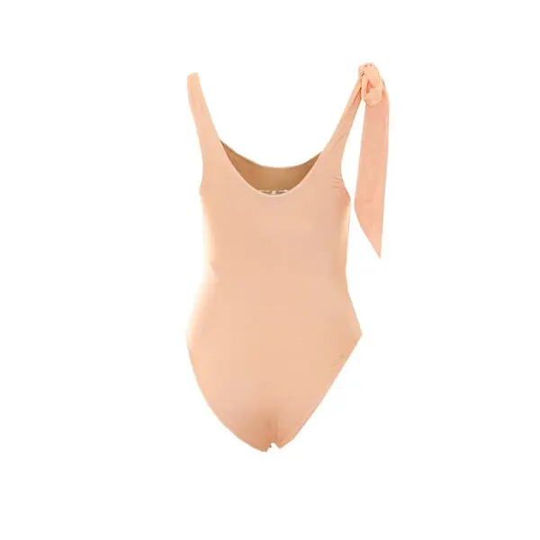 Chloé One-piece Swimsuit With Tropical Print And Knotted Shoulder - Pink
