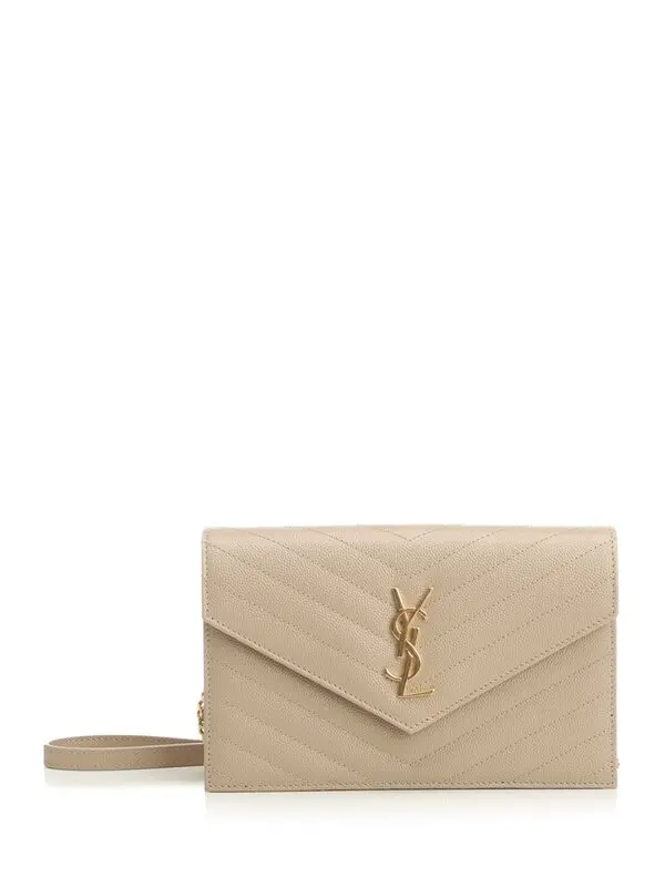 Saint Laurent Chain Wallet - Cream
