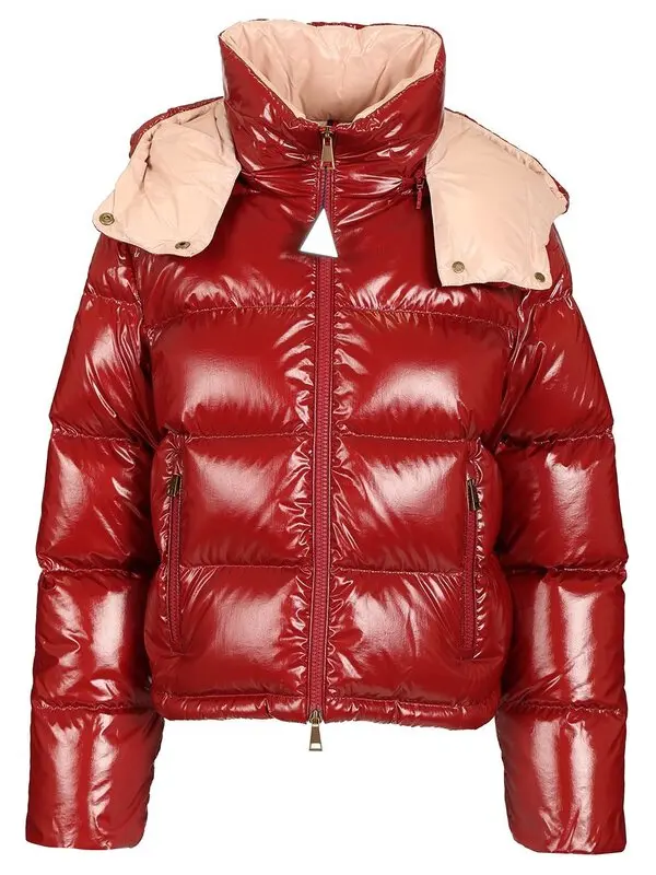 Moncler Niveole Short Nylon Down Jacket - Red