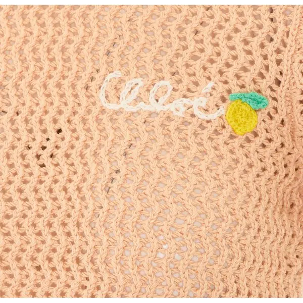 Chloé Logo Crochet Short Sleeves Sweater