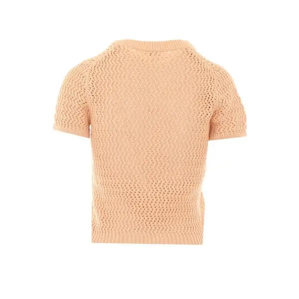 Chloé Logo Crochet Short Sleeves Sweater