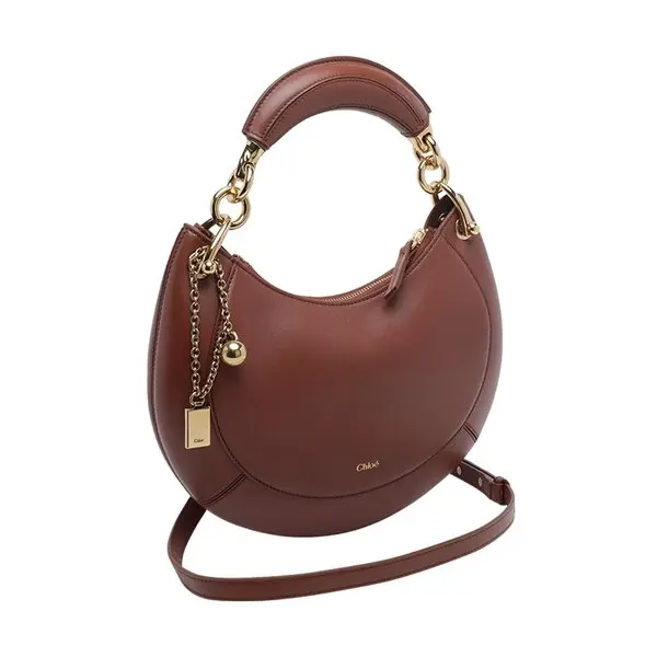 Chloé Lamb Leather Banana Handbag - Brown