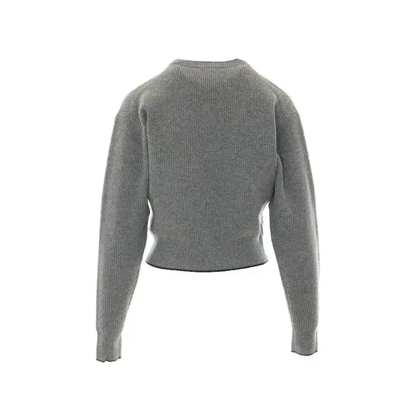 Chloé Logo Heart Crew Neck Sweater - Gray