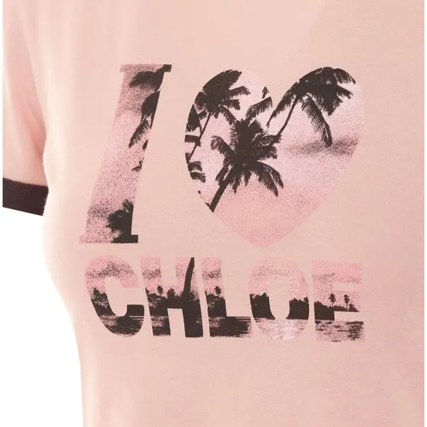 Chloé Logo Tropical Print T-shirt - Pink