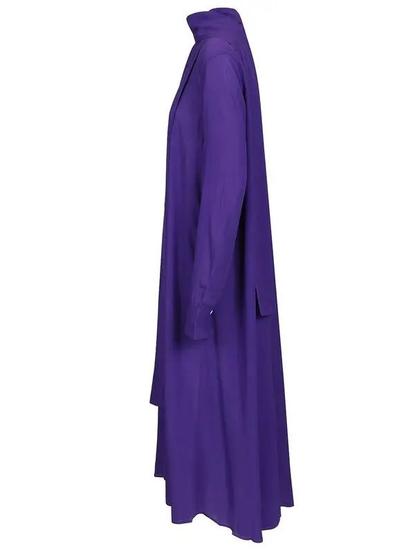 TOTEME Viscose Dress With Attached Scarf - Purple
