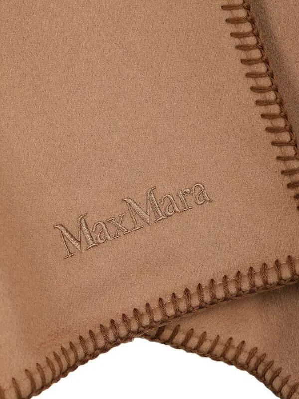 Max Mara Double-drap Pure Wool Cape With Leather Belt - Cream