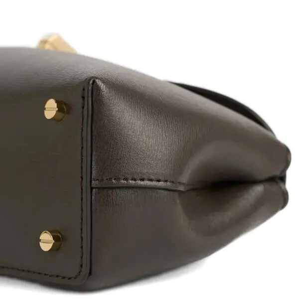 TOTEME T-lock Leather Clutch Bag - Brown